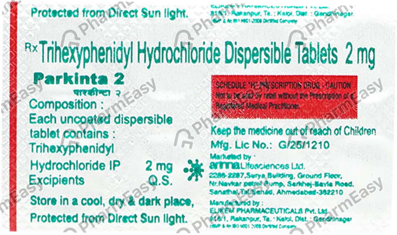 Parkinta 2 MG Tablet (10): Uses, Side Effects, Price & Dosage | PharmEasy