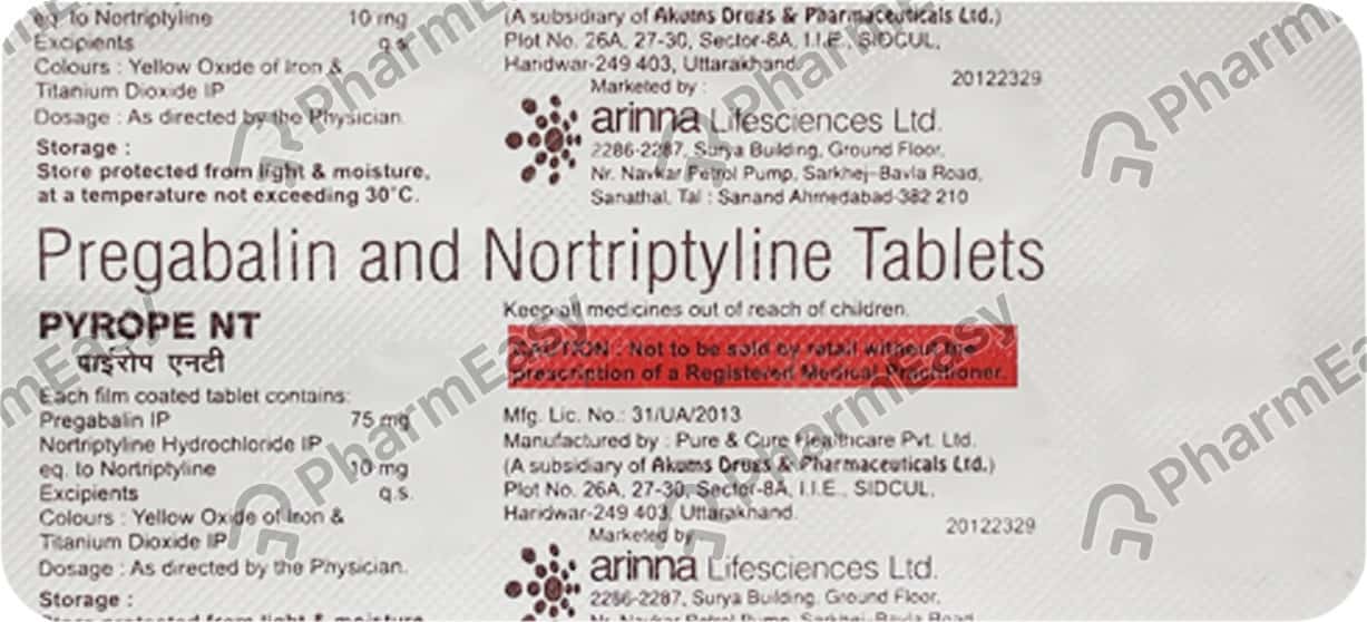 Pyrope Nt Strip Of 10 Tablets: Uses, Side Effects, Price & Dosage ...
