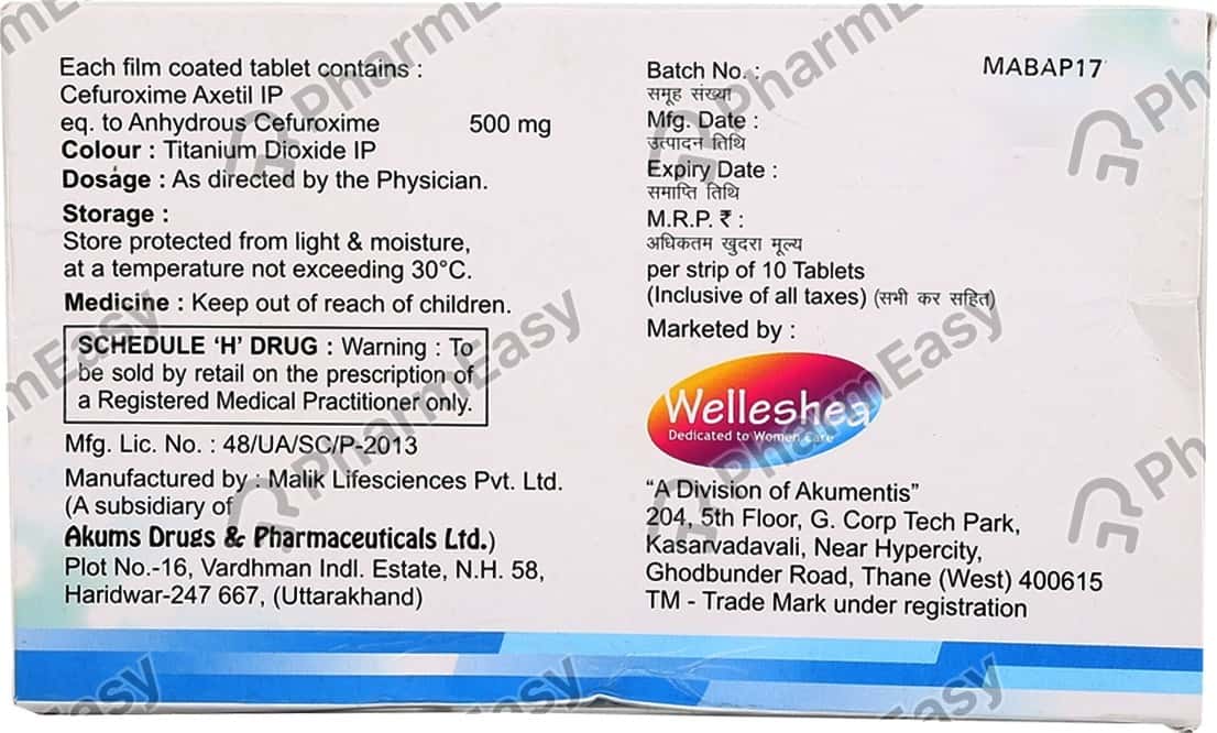 Akucef 500 MG Tablet (10): Uses, Side Effects, Price & Dosage | PharmEasy