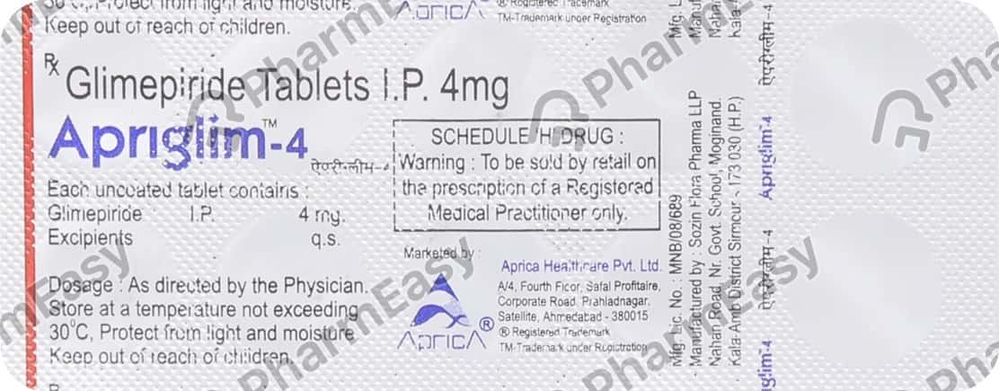 Apriglim 4 MG Tablet (10): Uses, Side Effects, Price & Dosage | PharmEasy