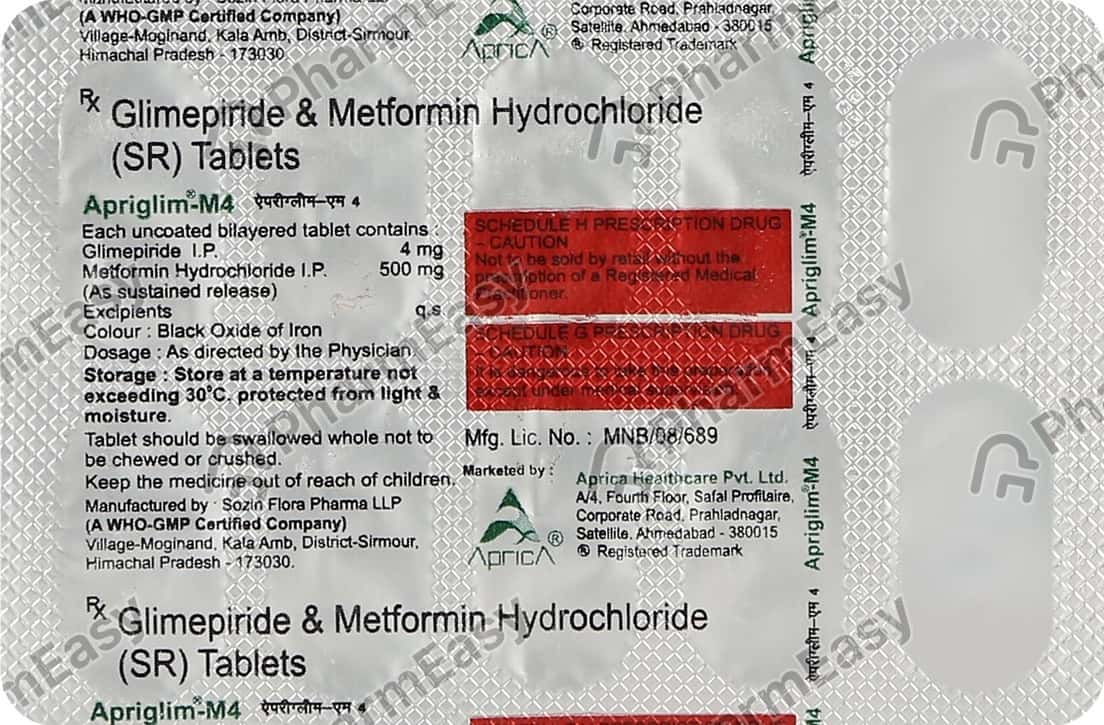 Apriglim M 4mg Strip Of 10 Tablets: Uses, Side Effects, Price, Dosage ...