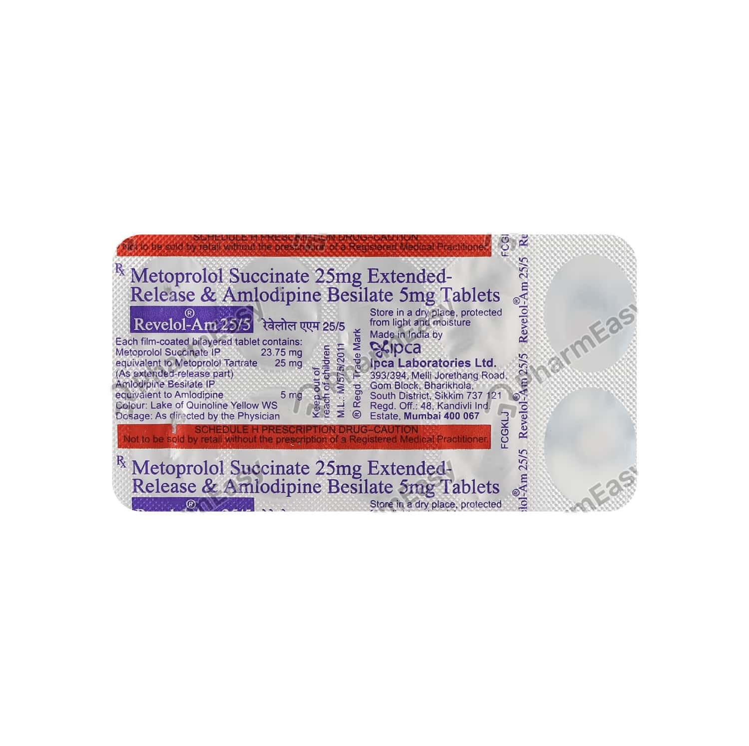 Revelol Am 25/5mg Tablet: Uses, Side Effects, Price & Dosage | PharmEasy