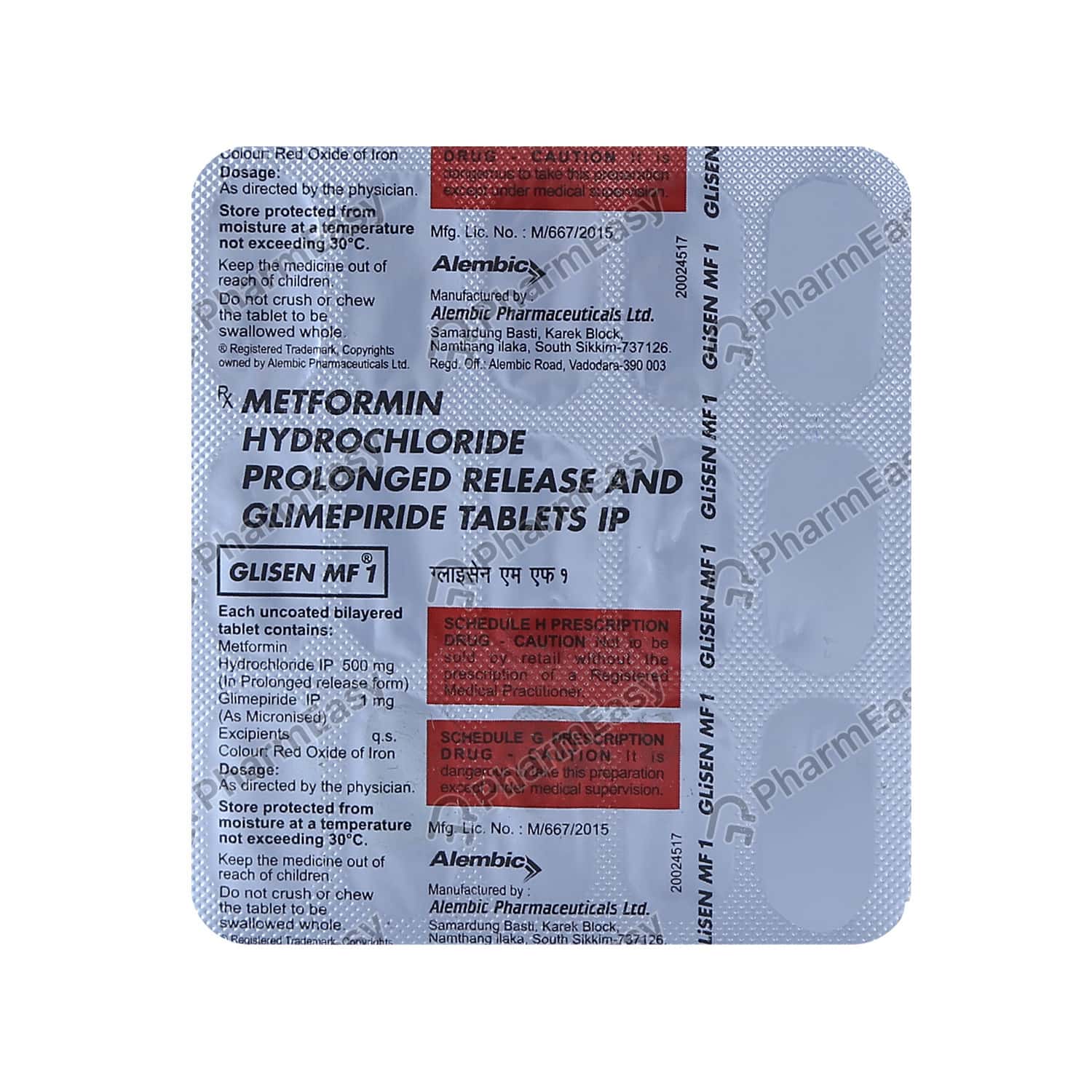 Glisen Mf 1mg Tab - Uses, Side Effects, Dosage, Composition & Price ...