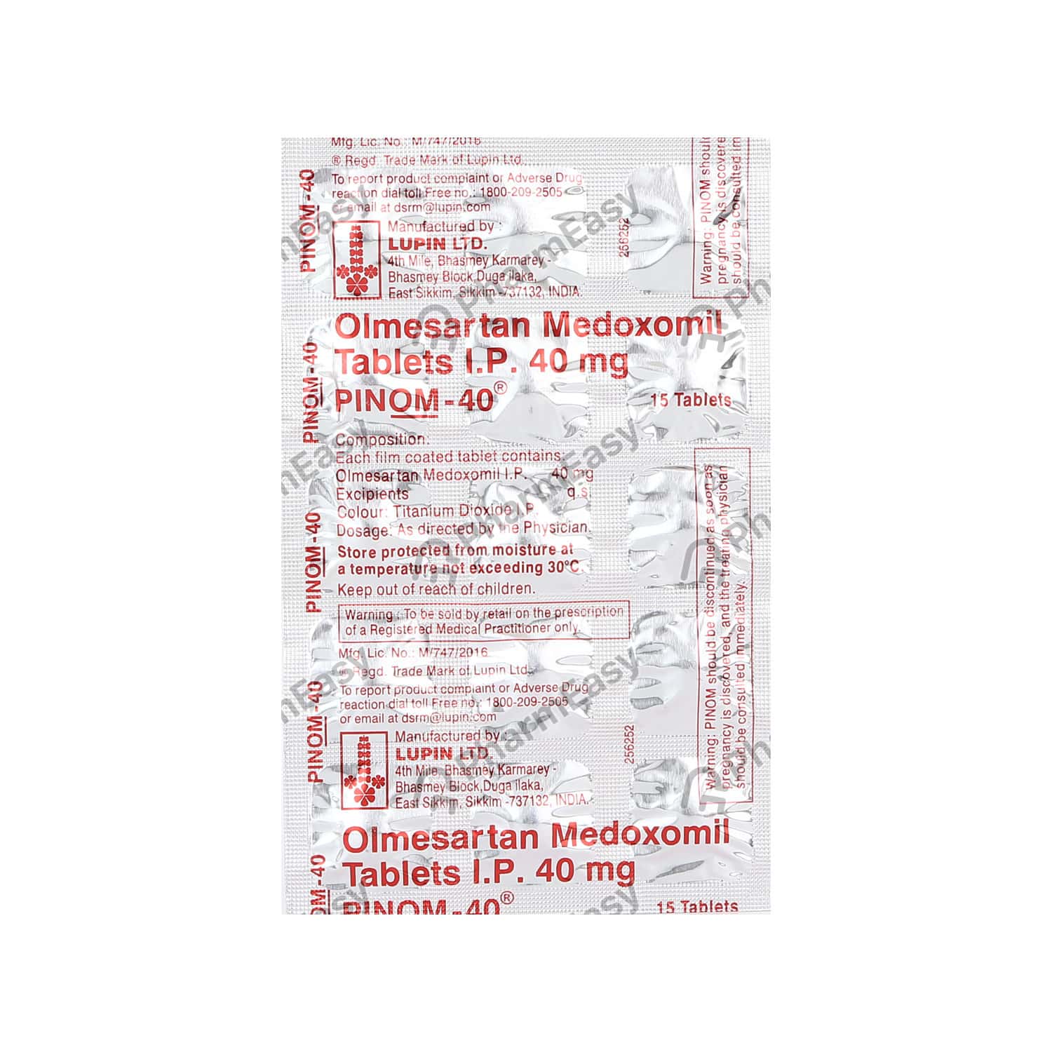 Pinom 40 MG Tablet (15) - Uses, Side Effects, Dosage, Composition ...