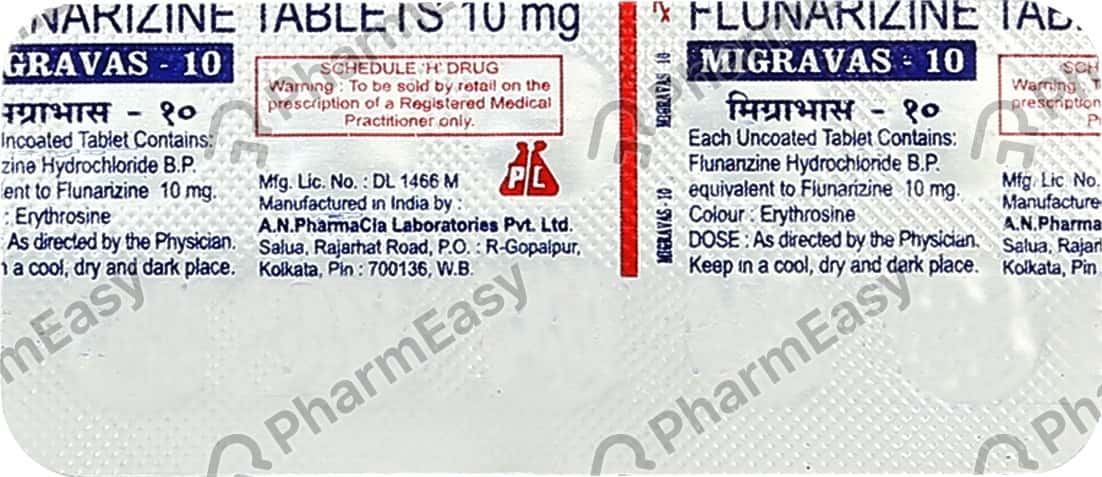 Buy Migravas 10 MG Tablet (10) Online at Flat 15% OFF | PharmEasy