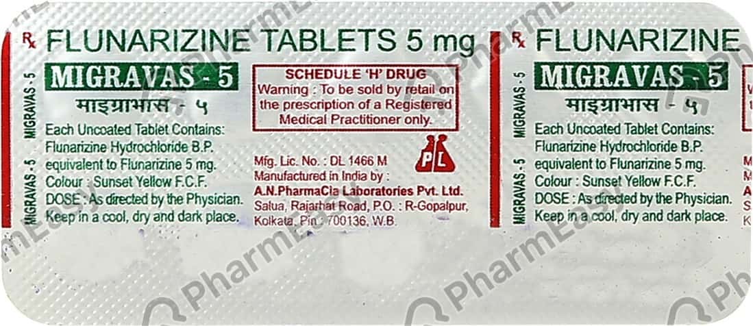 Buy Migravas 5 MG Tablet (10) Online at Flat 15% OFF | PharmEasy