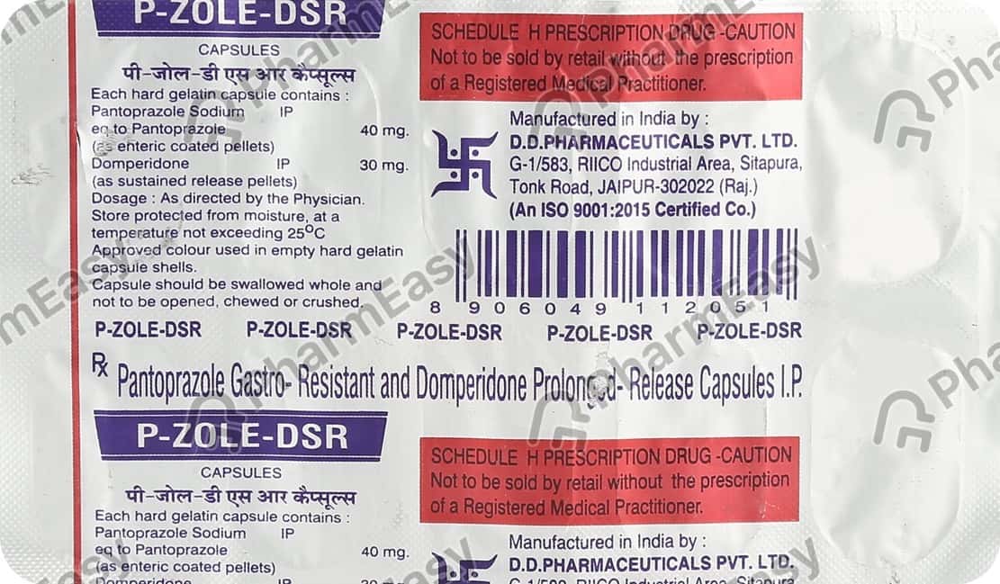 Pzole Dsr Strip Of 10 Capsules: Uses, Side Effects, Price & Dosage ...