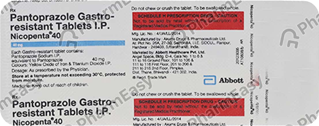 Nicopenta 40 MG Tablet (10): Uses, Side Effects, Price & Dosage | PharmEasy