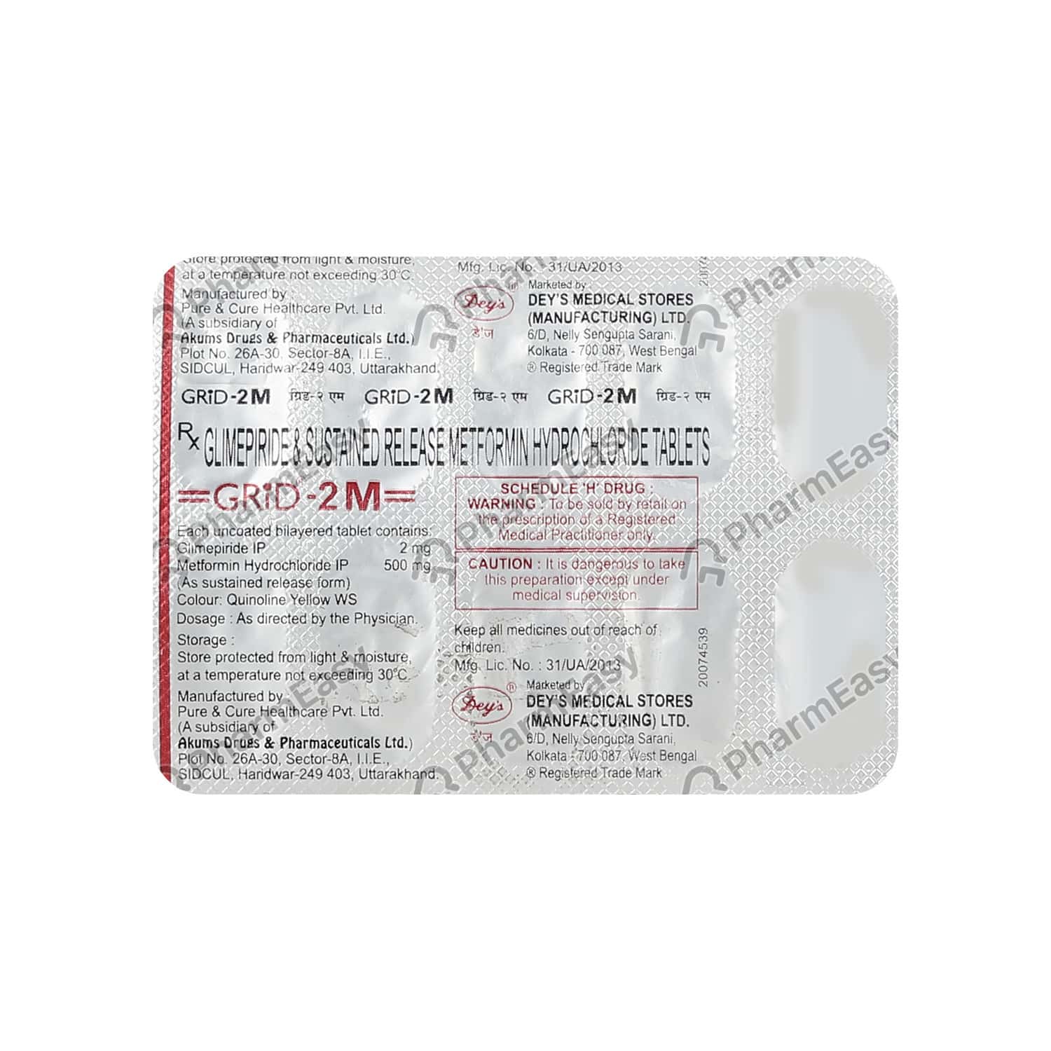 Grid 2 MG Tablet (10) - Uses, Side Effects, Dosage, Composition & Price | PharmEasy