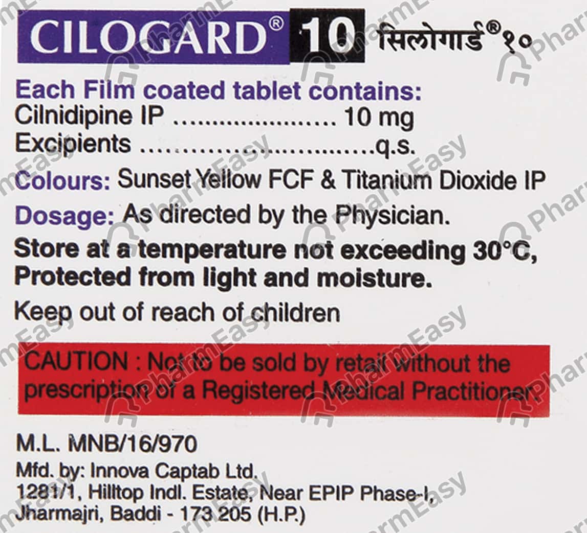 Cilogard 10 MG Tablet (10): Uses, Side Effects, Price & Dosage | PharmEasy