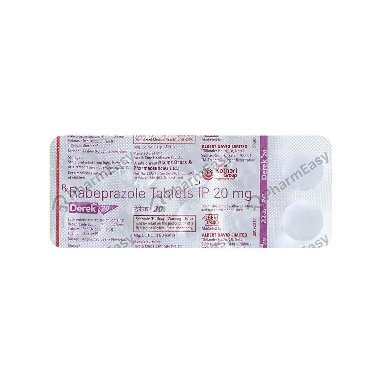Buy Derek 20mg Tablet Online at Flat 18% OFF* | PharmEasy