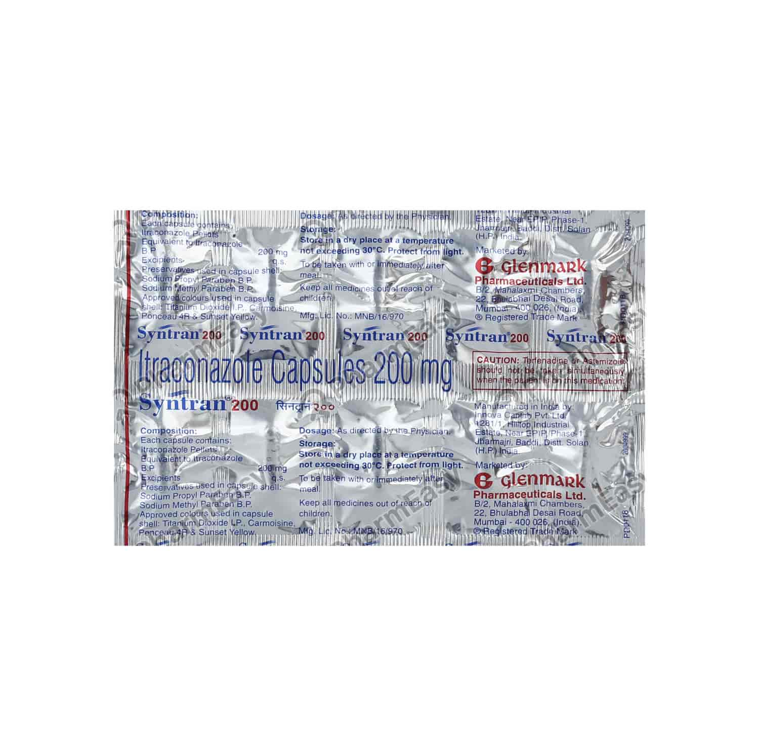 Syntran 200mg Cap - Uses, Side Effects, Dosage, Composition & Price ...