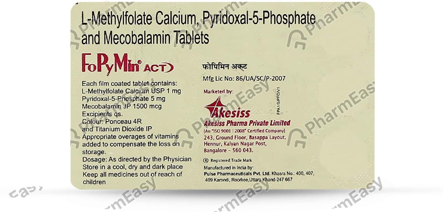 Buy Fopymin Act Strip Of 15 Tablets Online at Flat 15% OFF | PharmEasy