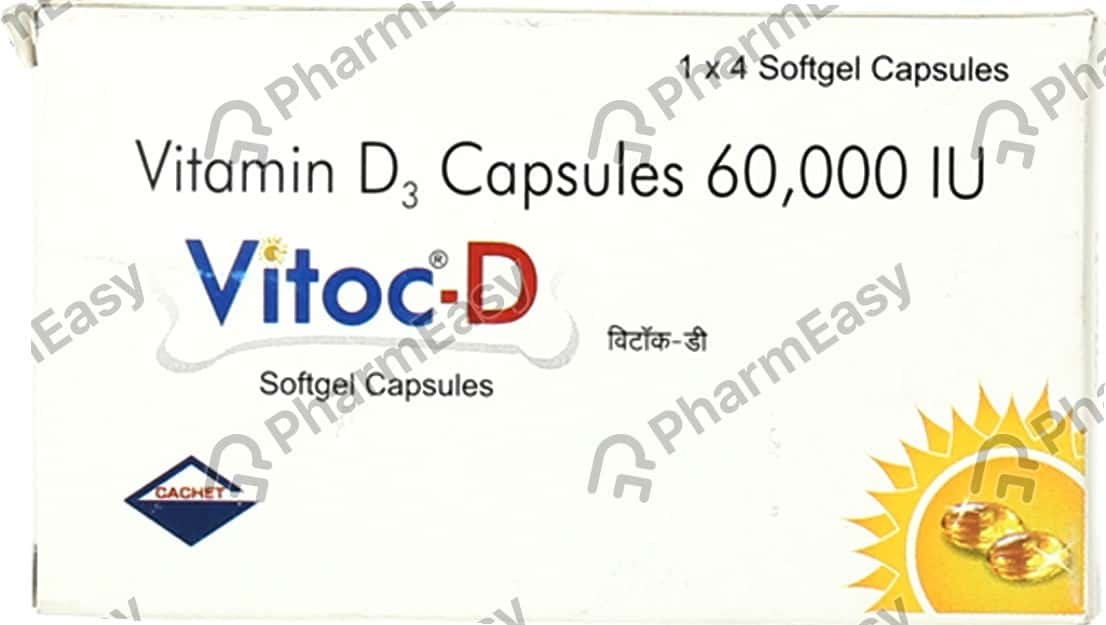 Vitoc D 60000 IU Capsule (4): Uses, Side Effects, Price, Dosage ...