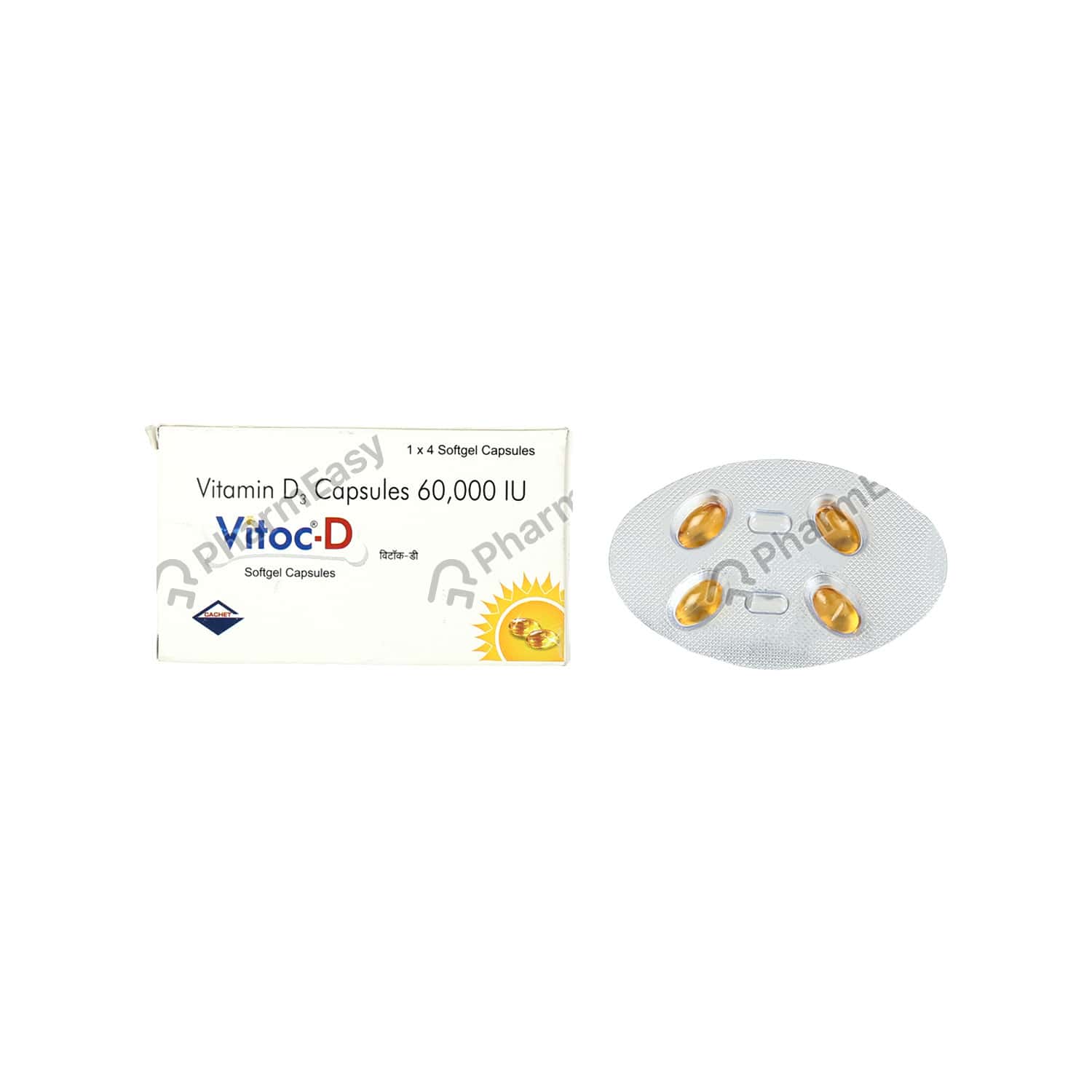 Vitoc D 60000 IU Capsule (4) - Uses, Side Effects, Dosage, Composition ...