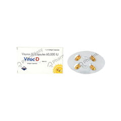 Vitoc D 60000 IU Capsule (4) - Uses, Side Effects, Dosage, Composition ...