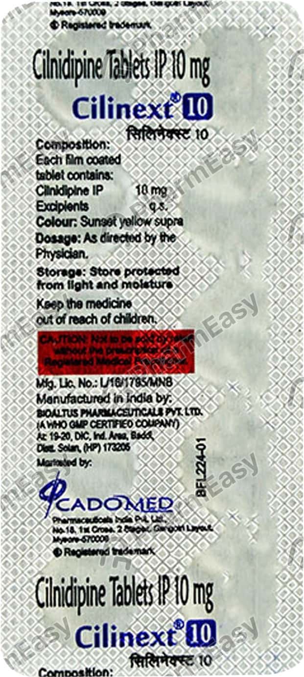 Cilinext 10 MG Tablet (10): Uses, Side Effects, Price & Dosage | PharmEasy