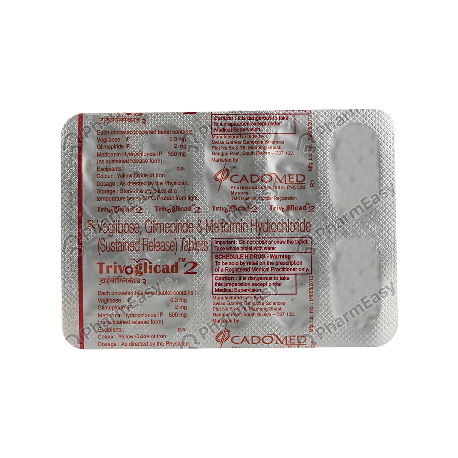 Trivoglicad 2mg Strip Of 10 Tablets - Uses, Side Effects, Dosage ...