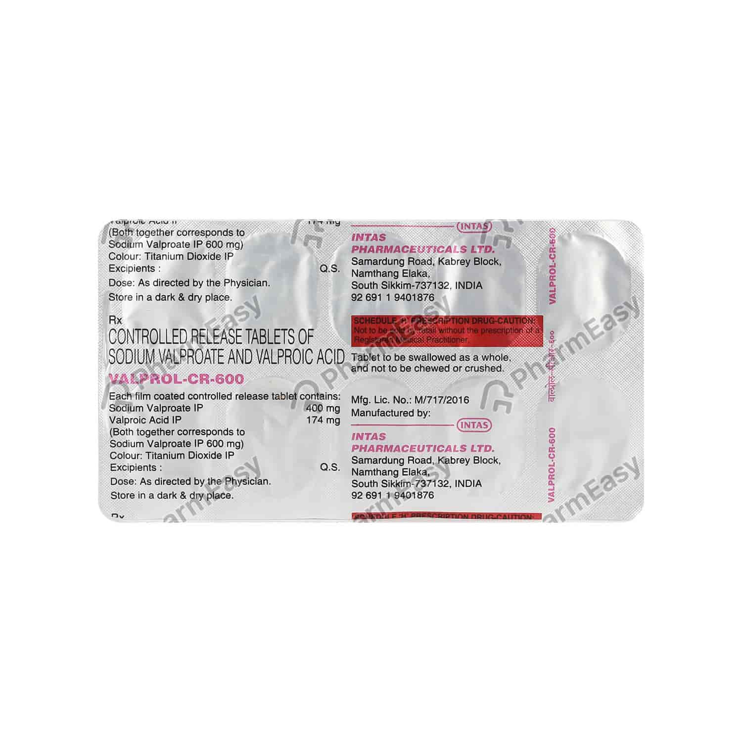 Buy Valprol Cr 600mg Tablet Online at Flat 18% OFF* | PharmEasy
