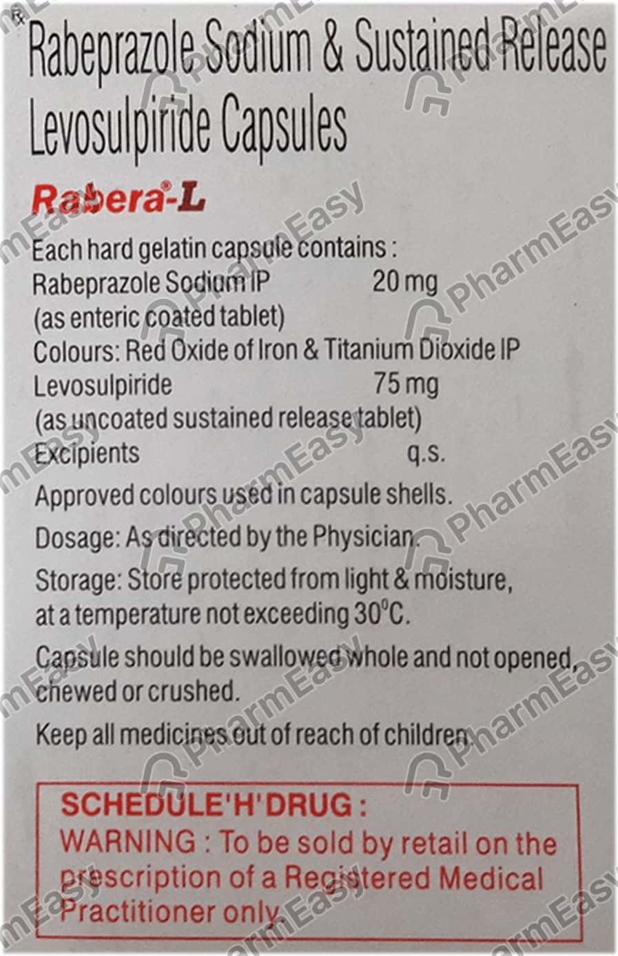 Rabera L Strip Of 10 Capsules: Uses, Side Effects, Price & Dosage ...