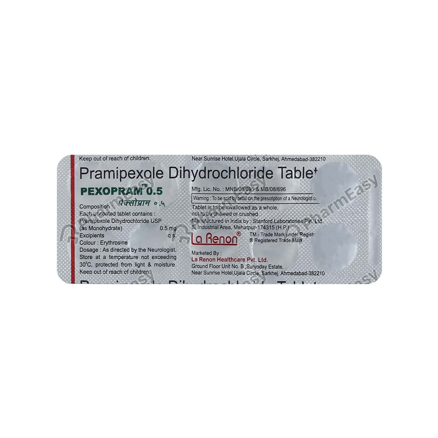 Buy Pexopram 0.5 MG Tablet (10) Online at Flat 18% OFF* | PharmEasy