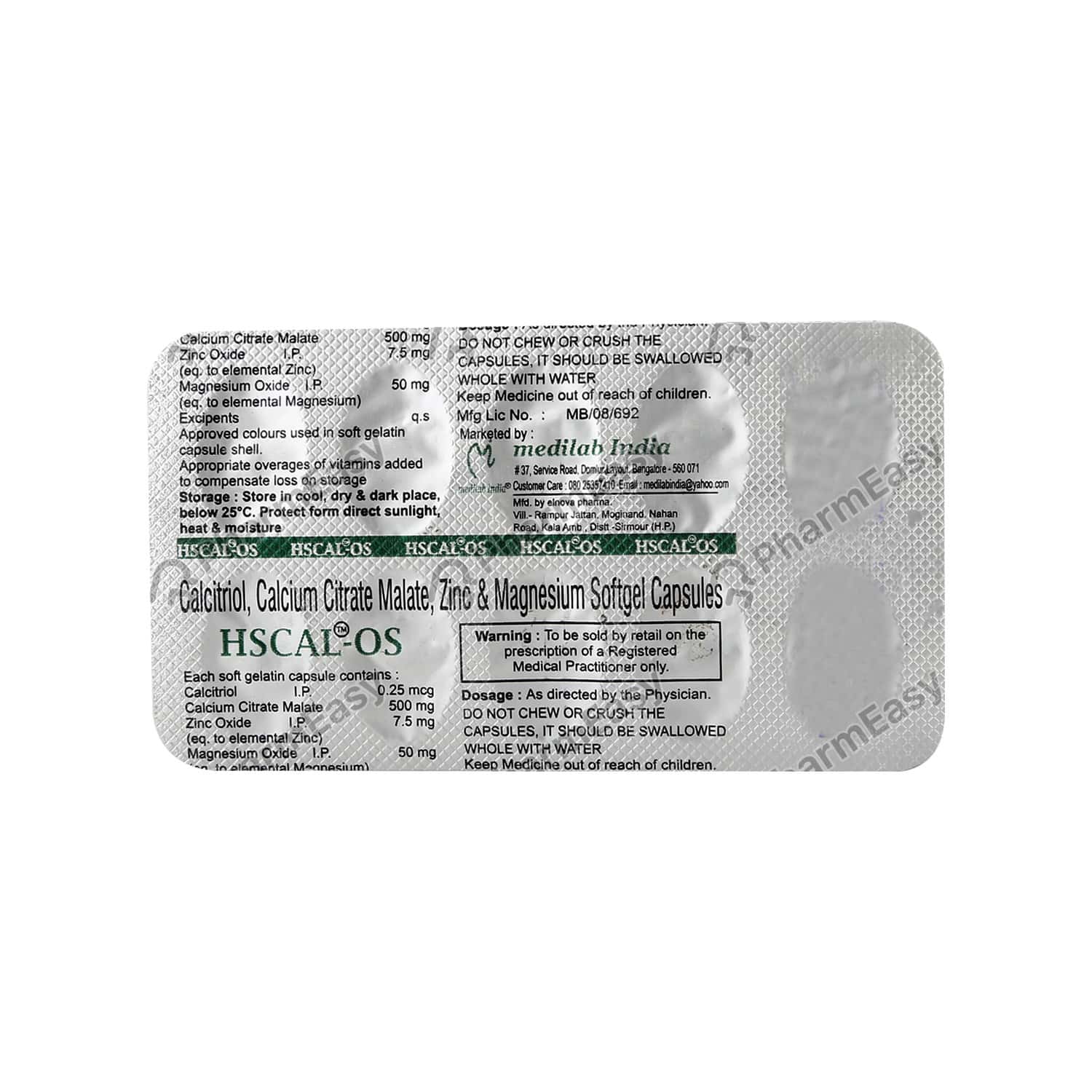 Buy Hscal Os Strip Of 10 Capsules Online at Flat 18% OFF* | PharmEasy