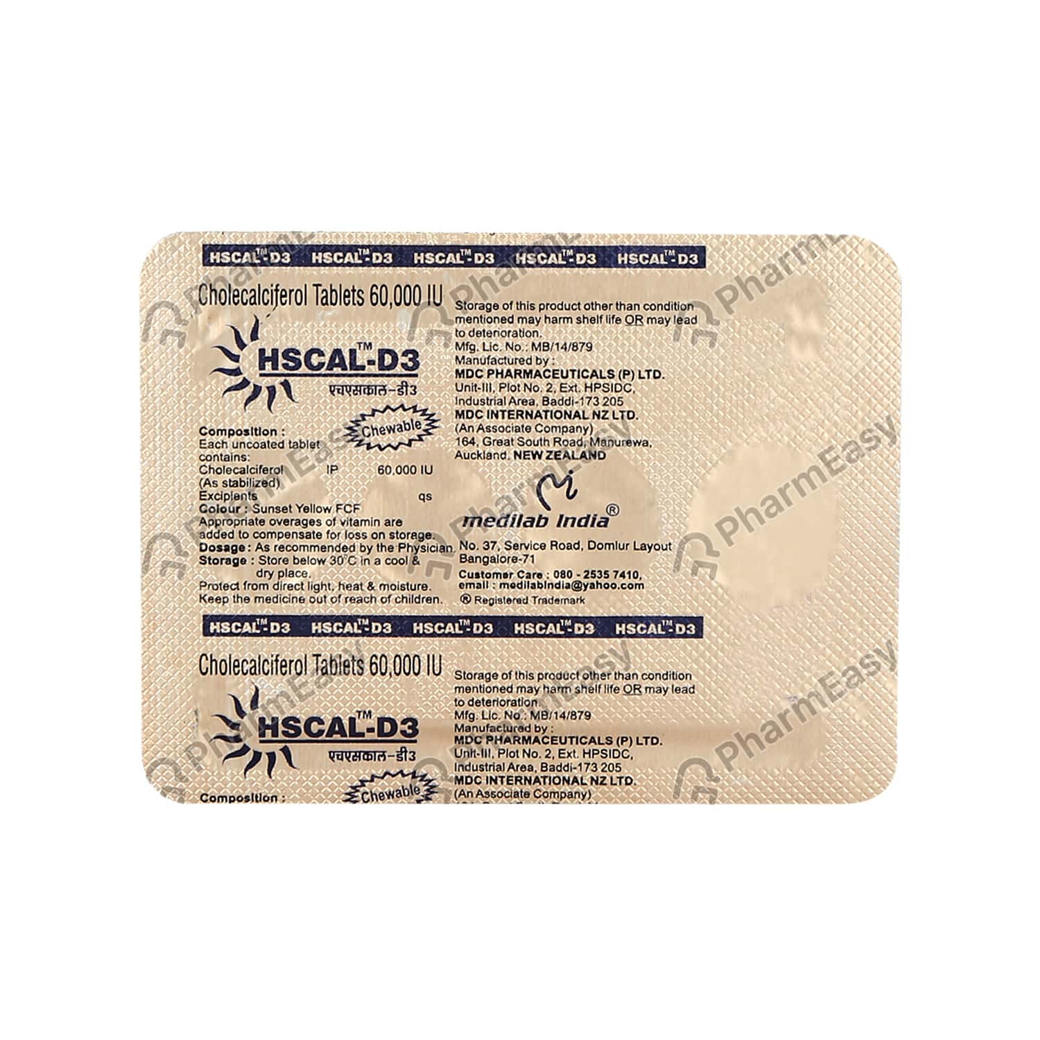 Hscal D3 60000 IU Tablet (4) - Uses, Side Effects, Dosage, Composition ...