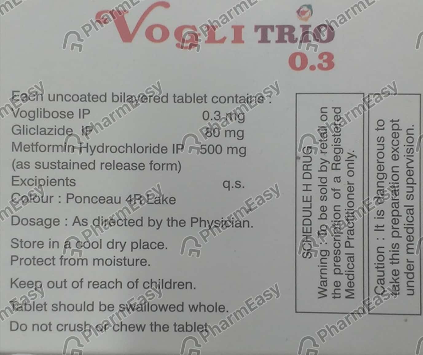 Vogli Trio 0.3mg Strip Of 10 Tablets: Uses, Side Effects, Price ...
