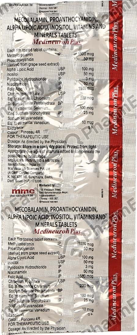 Buy Medineuron Plus Strip Of 10 Tablets Online & Save Up to 24% at ...