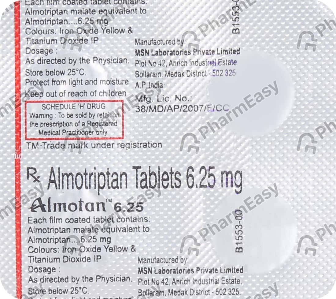 Buy Almotan 6.25 MG Tablet (4) Online at Flat 15% OFF | PharmEasy