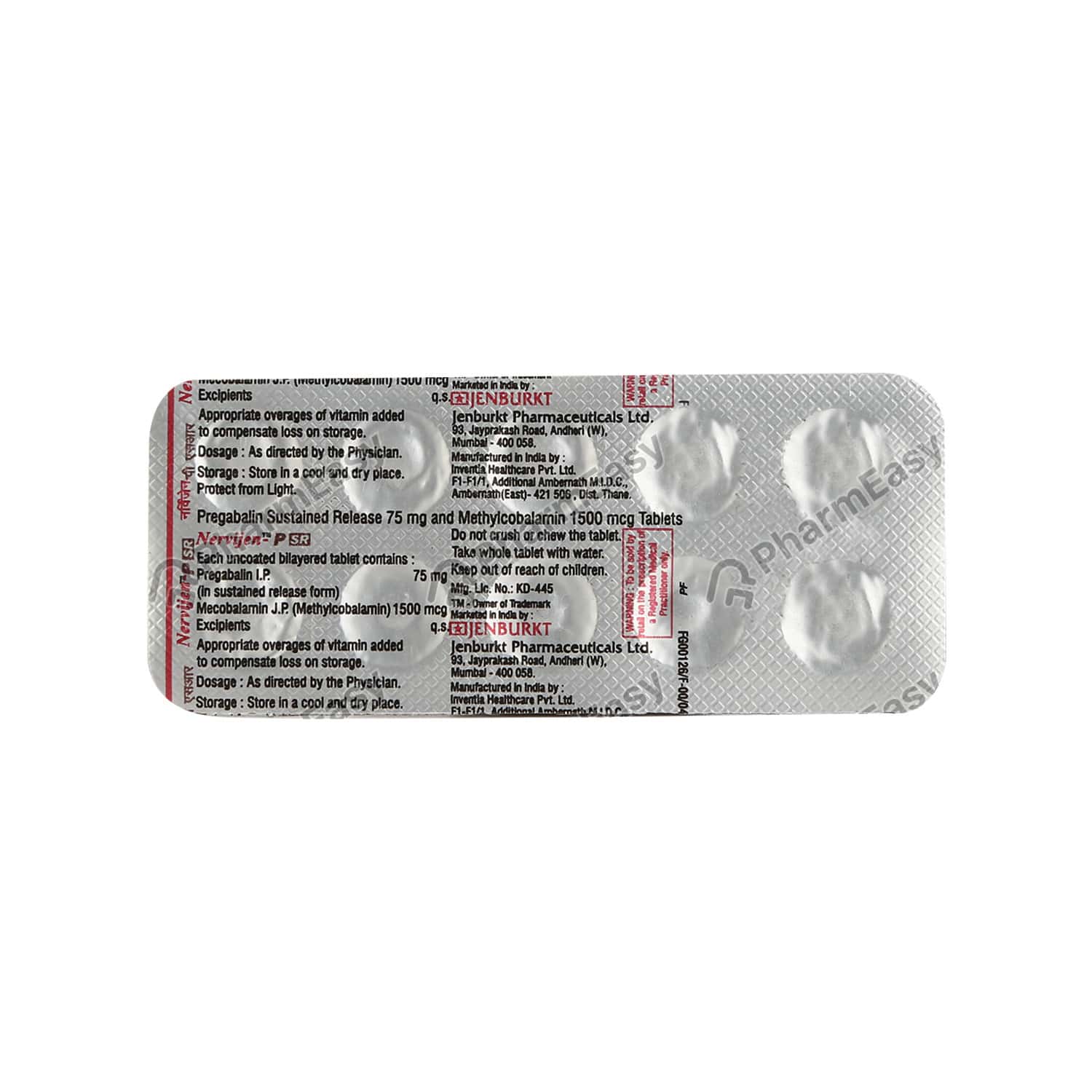 Buy Nervijen P Sr Tablet Online at Flat 18% OFF* | PharmEasy