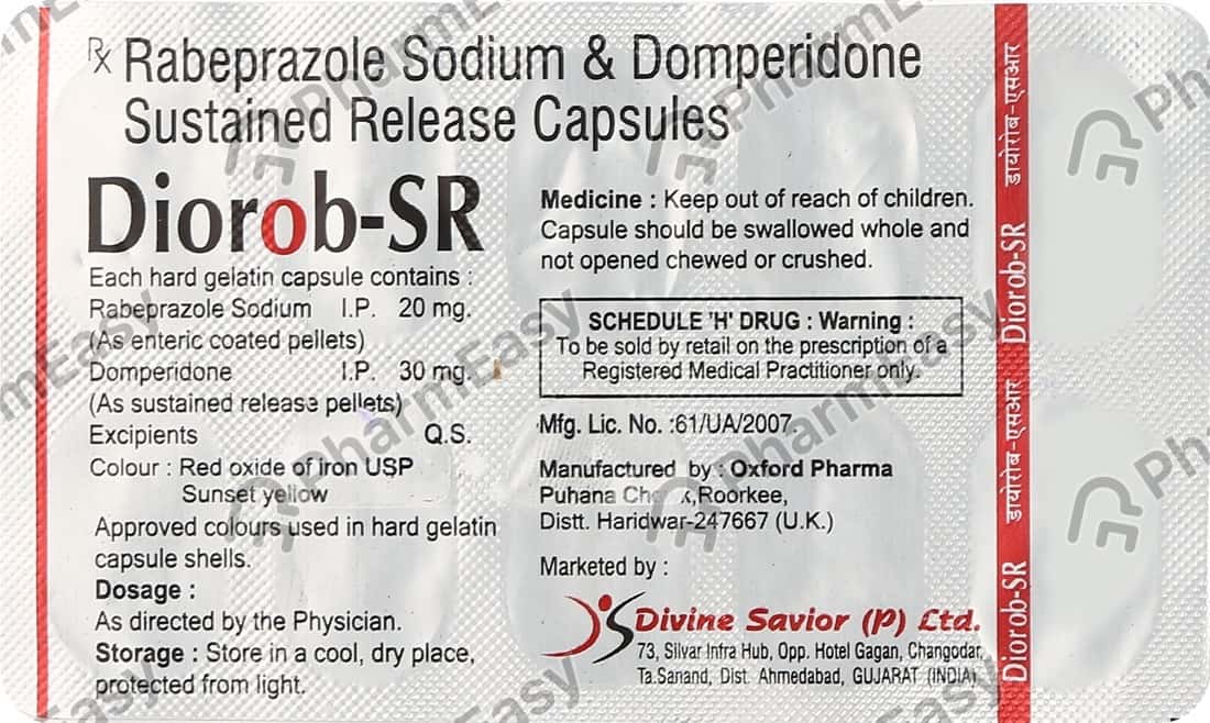 Diorob Sr Strip Of 10 Capsules: Uses, Side Effects, Price & Dosage ...
