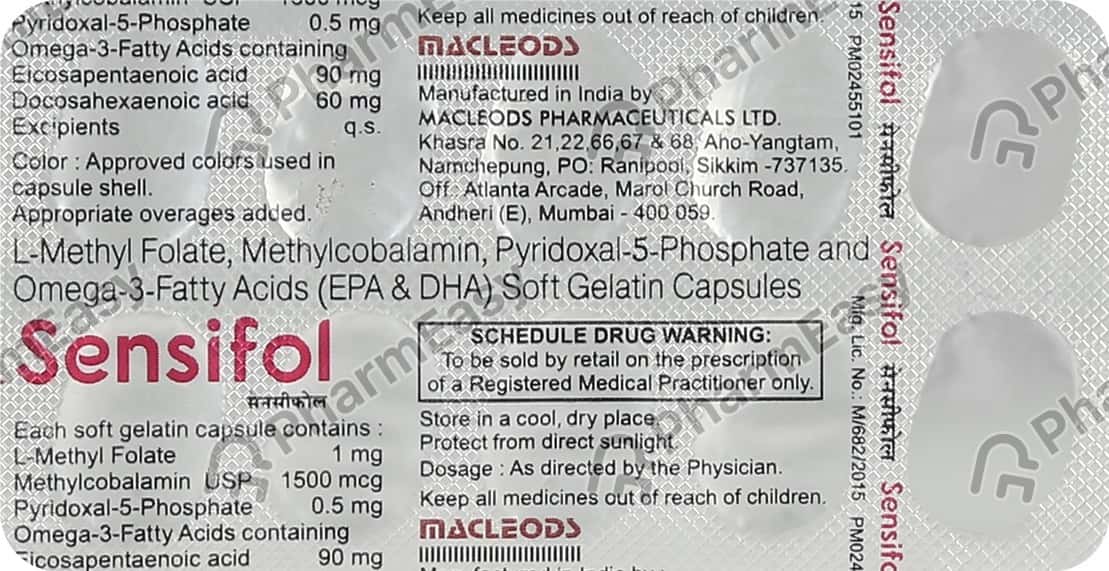 Sensifol Strip Of 10 Capsules: Uses, Side Effects, Price & Dosage ...