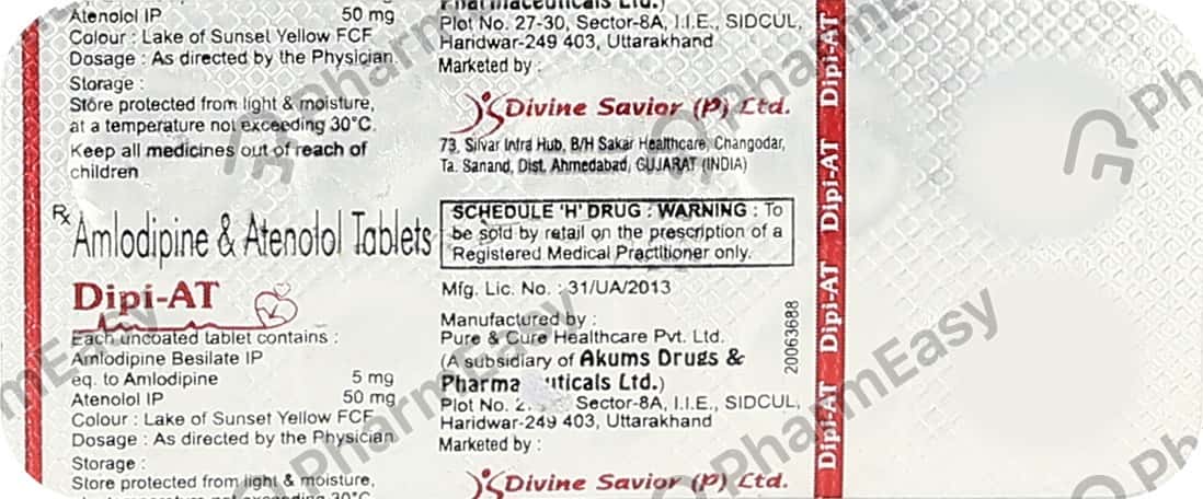 Dipi At Strip Of 10 Tablets: Uses, Side Effects, Price & Dosage | PharmEasy