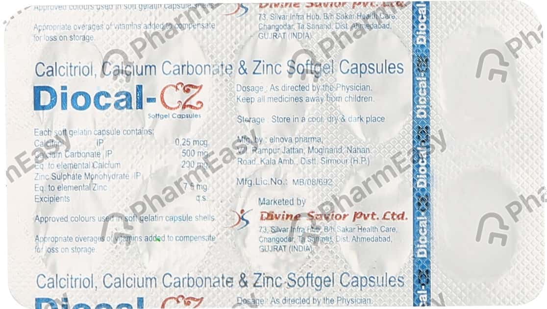 Diocal Cz Capsule: Uses, Side Effects, Price & Dosage | PharmEasy