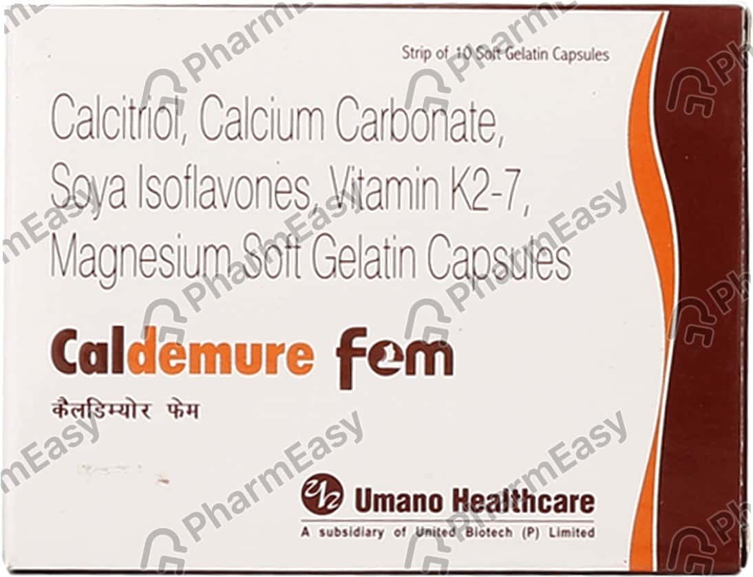 Buy Caldemure Fem Strip Of 10 Capsules Online at Flat 15% OFF | PharmEasy