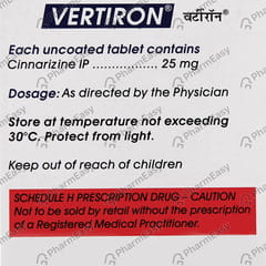 Vertiron 25 MG Tablet (25): Uses, Side Effects, Price & Dosage | PharmEasy
