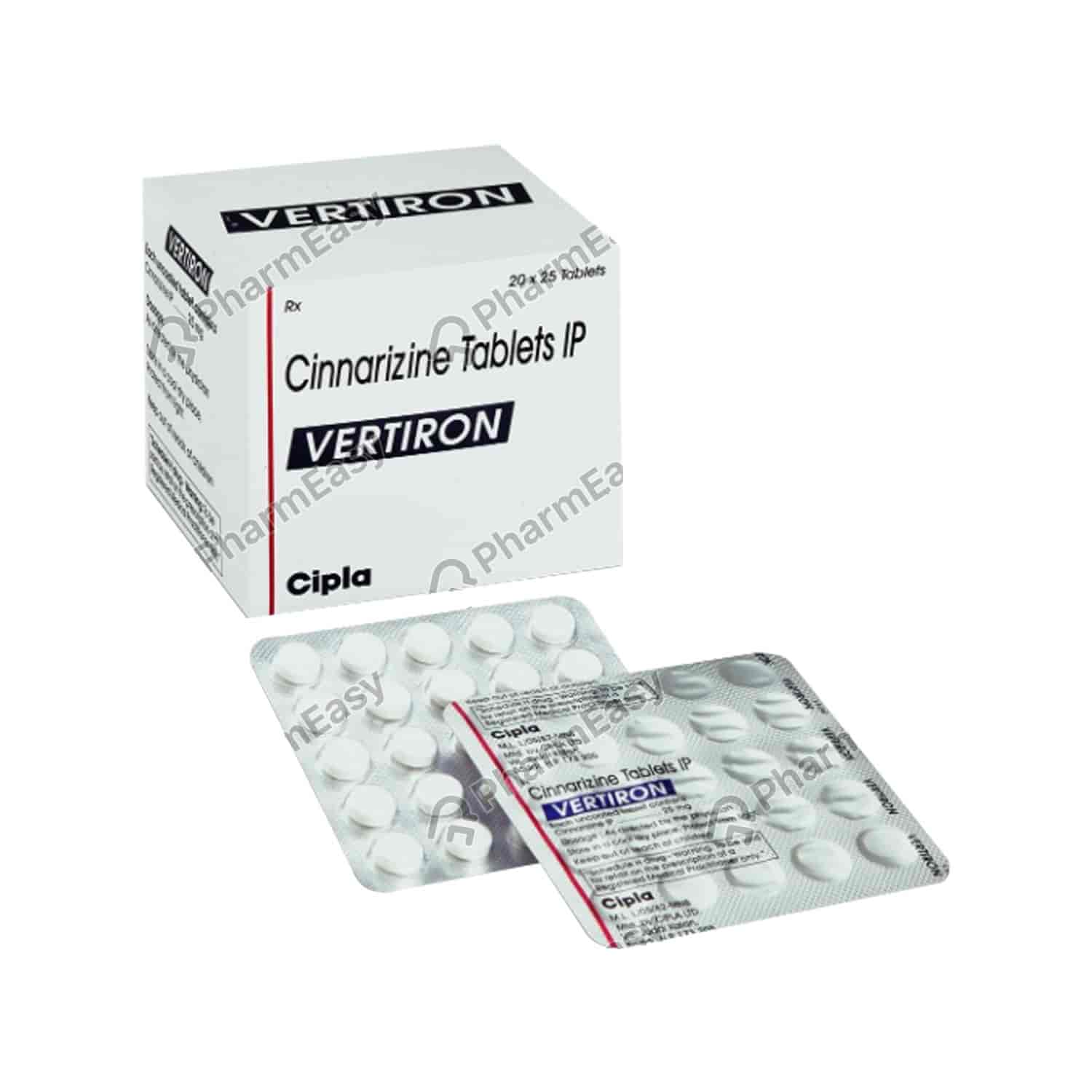 Buy Vertiron 25mg Tablet 25'S Online at Flat 18% OFF* | PharmEasy