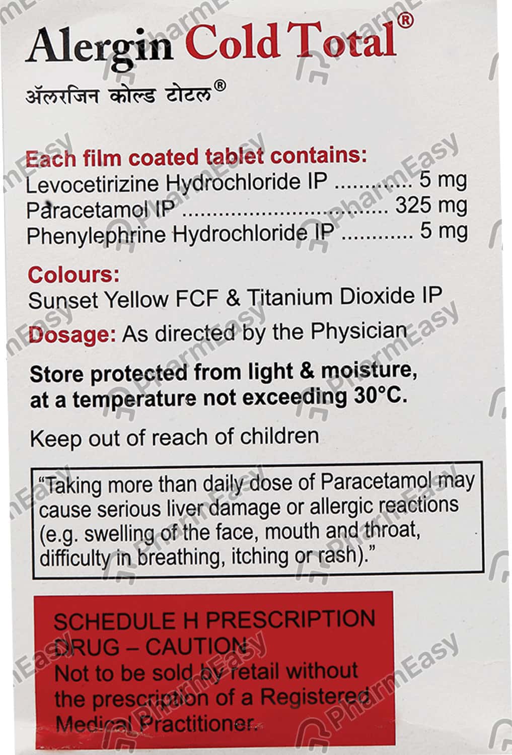 Buy Alergin Cold Total Tablet 10'S Online at Flat 15% OFF | PharmEasy