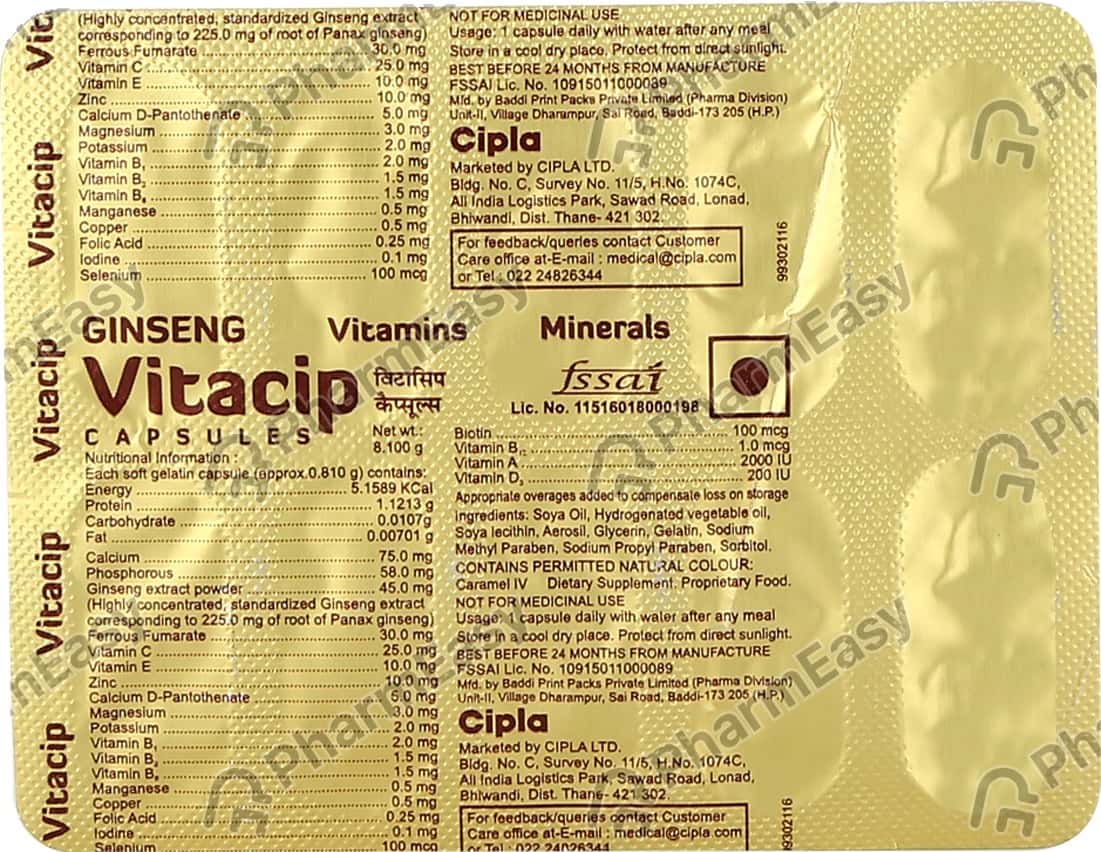 Buy Vitacip Capsule Online at Flat 15% OFF | PharmEasy
