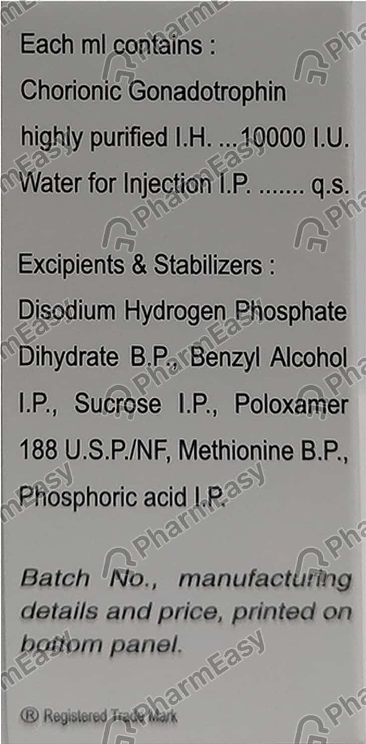 Hucog Hp 10000 IU Injection (1): Uses, Side Effects, Price & Dosage ...