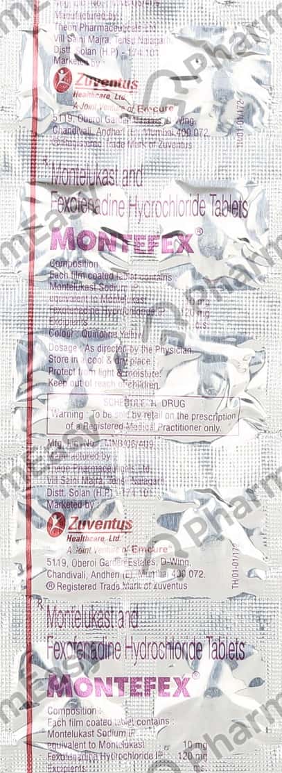 Montegress Fx 120mg Strip Of 10 Tablets: Uses, Side Effects, Price ...