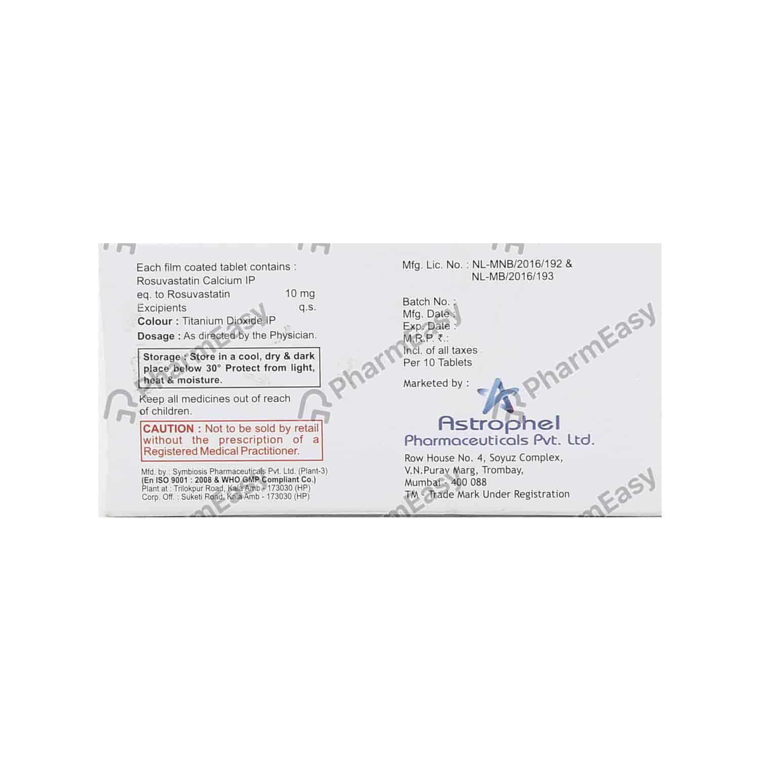 Rosuloc 10mg Tab - Uses, Side Effects, Dosage, Composition & Price ...