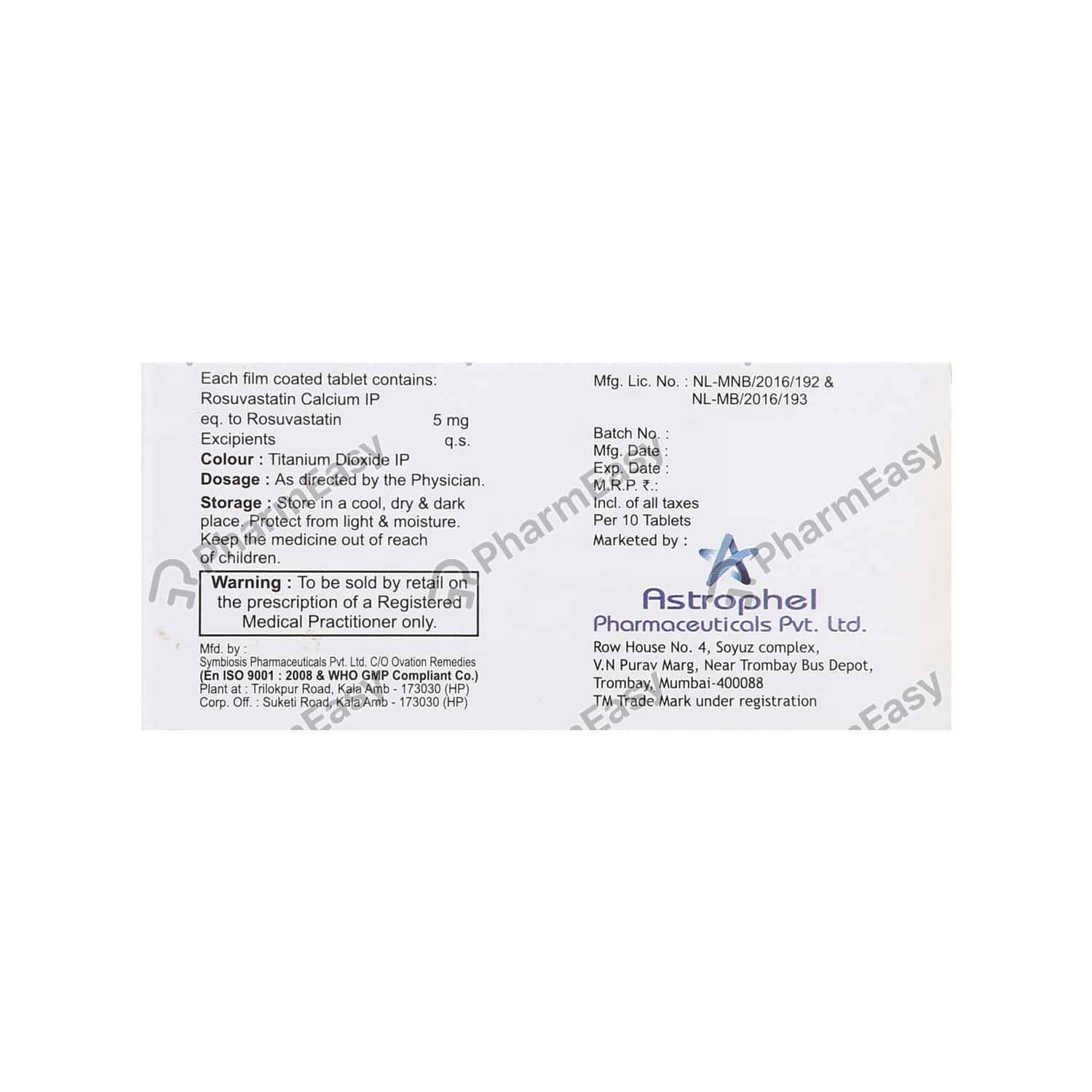 Rosuloc 5 MG Tablet (10) - Uses, Side Effects, Dosage, Composition ...
