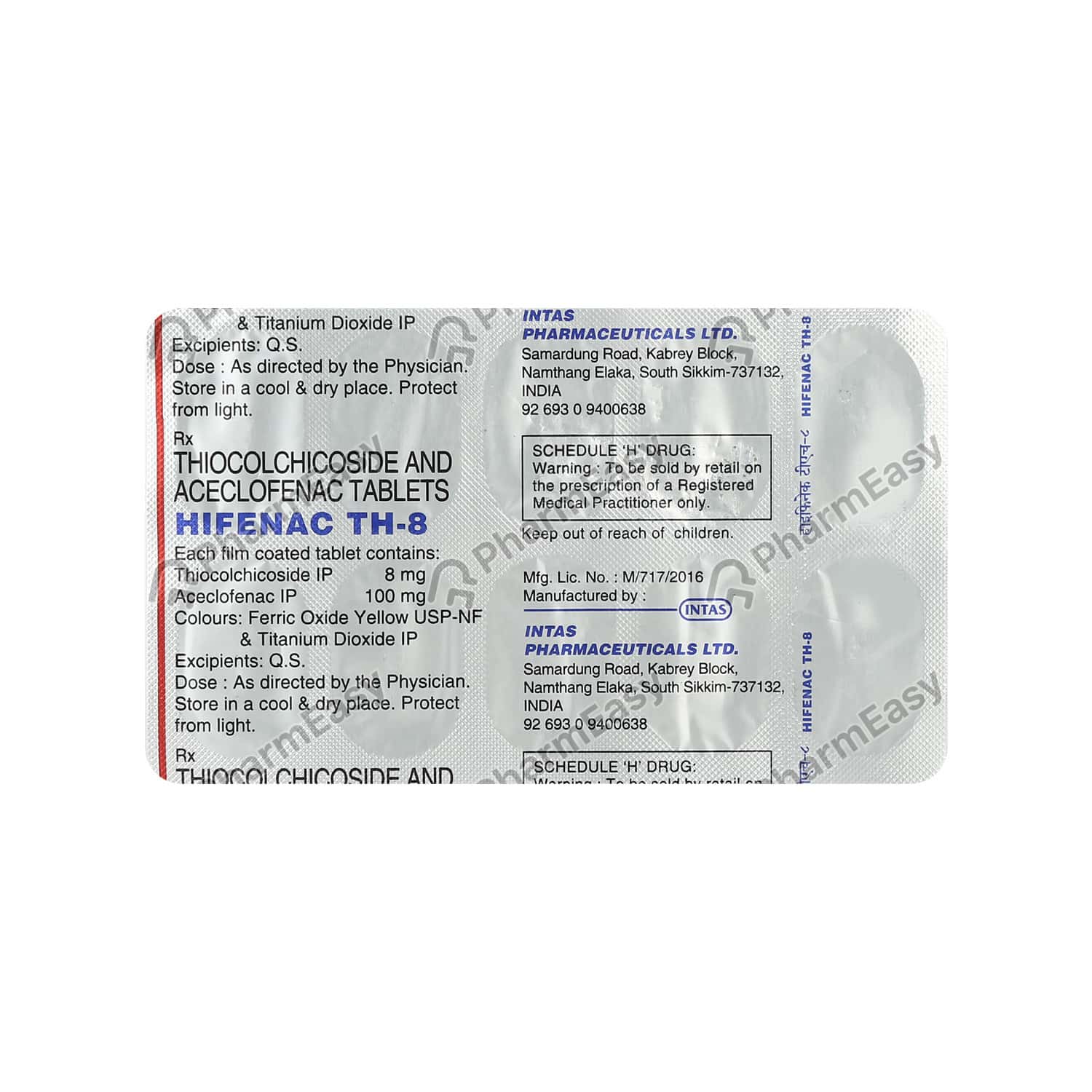Hifenac Th 8mg Tablet - Uses, Side Effects, Dosage, Composition & Price ...