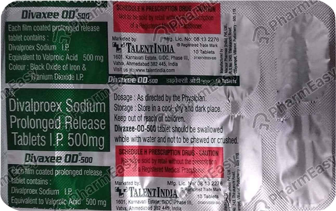 Divaxee Od 500 MG Tablet (10): Uses, Side Effects, Price & Dosage ...