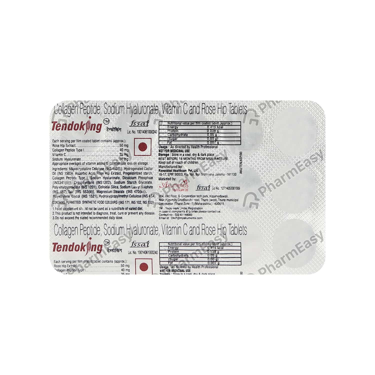 Buy Tendoking Tablet (15) Online at Flat 18% OFF* | PharmEasy