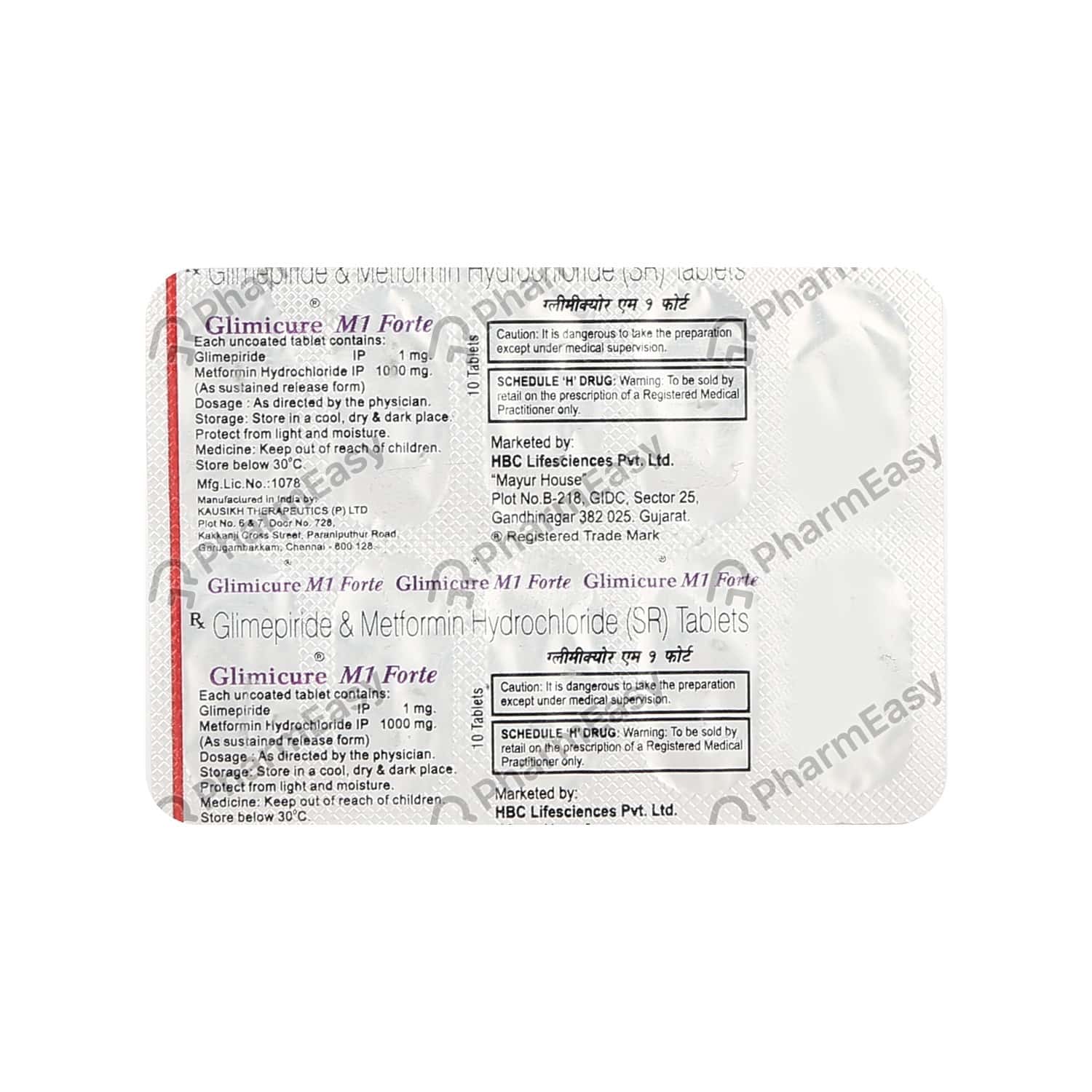 Glimicure M 1mg Forte Strip Of 10 Tablets - Uses, Side Effects, Dosage ...