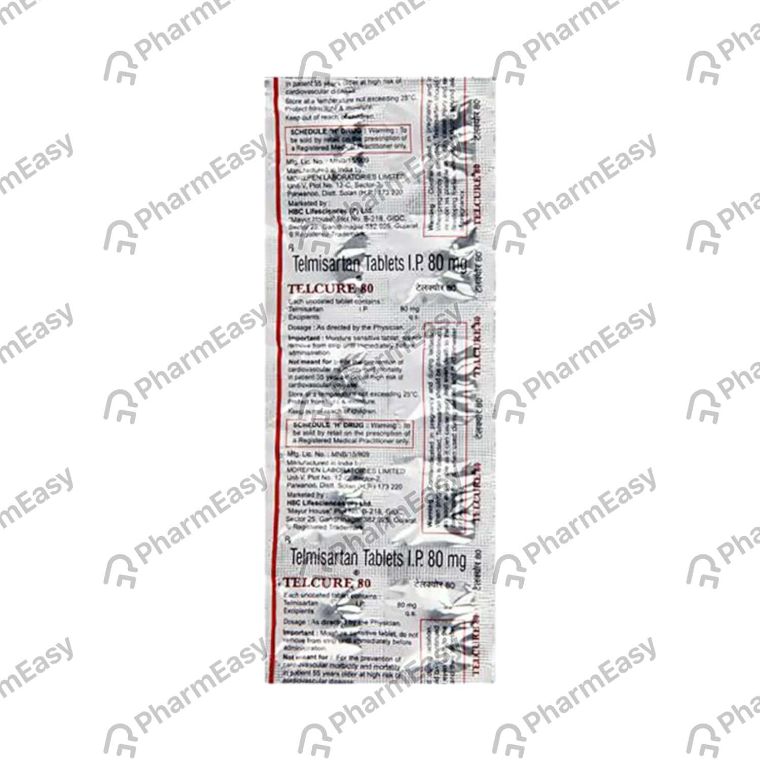 Telcure 80 MG Tablet (10): Uses, Side Effects, Price & Dosage | PharmEasy