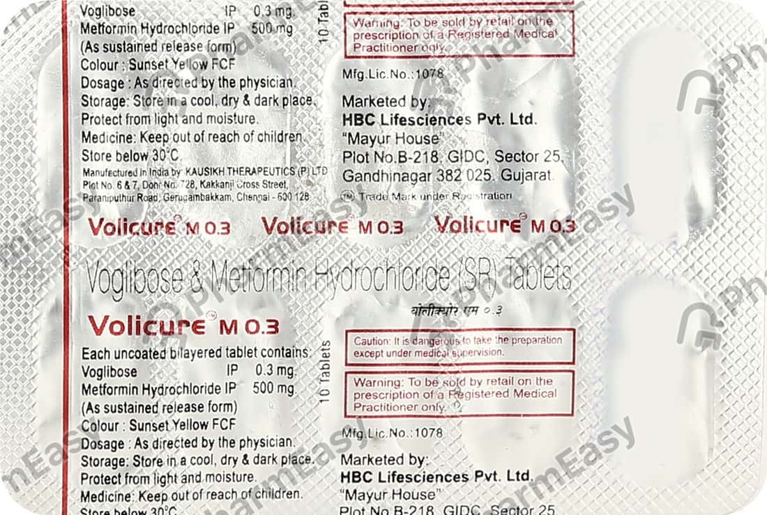Volicure M 0.3mg Strip Of 10 Tablets: Uses, Side Effects, Price ...